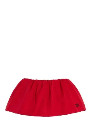 Miu Miu Cotton Poplin Mini Skirt - Red