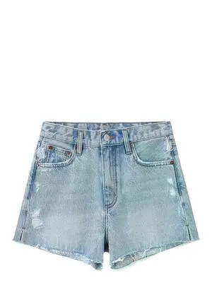 HEY JOANIE Distressed Denim Shorts - Blue