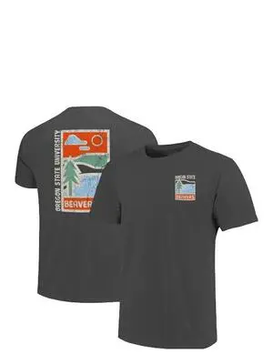 IMAGE ONE Oregon State Beavers Comfort Colors Minimal Vista Distressed Graphics T-shirt - Graphite