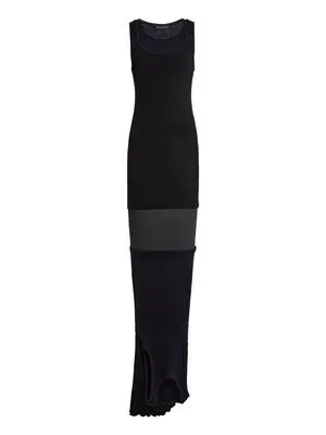 Balenciaga Ribbed Cotton Maxi Dress - Multi