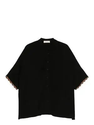 MOUTAKI Jersey Polo Top - Black