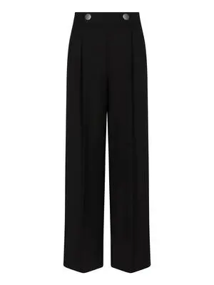 Giorgio Armani Single-pleat Silk Crêpe Cady Trousers - Black