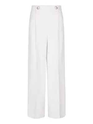 Giorgio Armani Single-pleat Silk Crêpe Cady Trousers - White