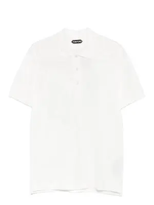 TOM FORD Piqué-weave Polo Shirt - White