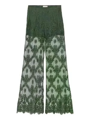 Elie Saab Silk Trousers - Green