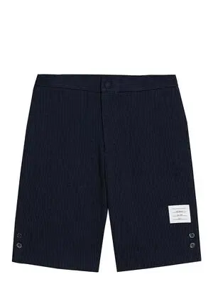THOM BROWNE Ribbed Cotton Shorts