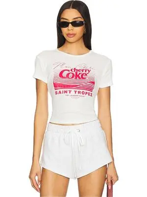 THE LAUNDRY ROOM Cherry Coke Saint Tropez Baby Tee - White