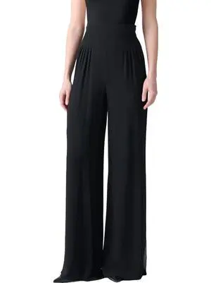 Akris Myriam Pleated Wide Leg Pants - Black