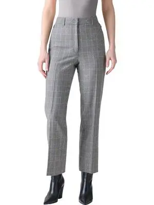 Akris Faria Check Cashmere Ankle Pants - Black-terra