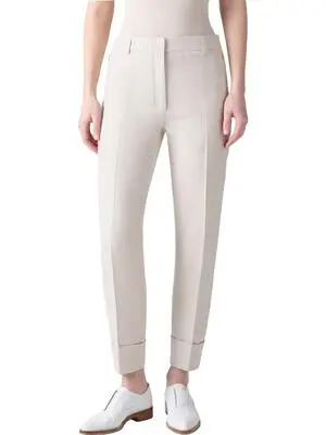 Akris Maxima Cotton & Silk Blend Ankle Pants - Light Greige