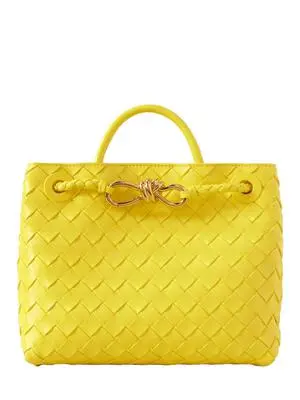 Bottega Veneta Andiamo Small Intrecciato Leather Tote - Yellow