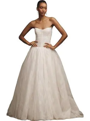 Jenny Yoo Miriam Strapless Tulle Wedding Gown - French Pearl