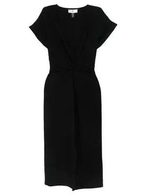 NISSA Poplin Midi Dress - Black