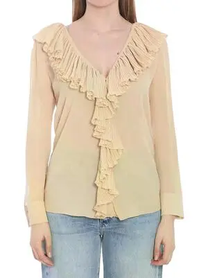 Saint Laurent Ruffled Blouse - Neutrals