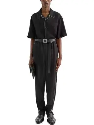 JIL SANDER Piped-trim Shirt - Black