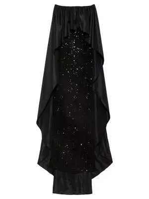 NISSA Cape Lace Gown - Black