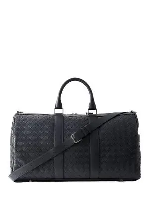 Bottega Veneta Intrecciato Leather Weekend Bag - Gray