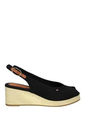 Tommy Hilfiger 60mm Slingback Wedge Espadrilles - Black
