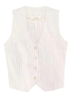 MOUTAKI Striped Vest - Neutrals