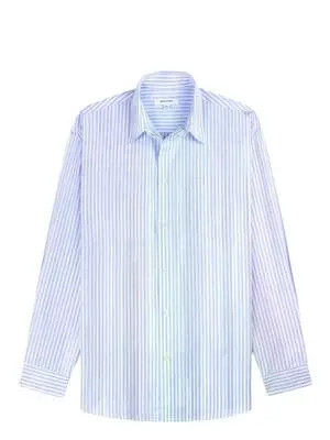 SPORTY & RICH Striped Button-down Shirt - Blue