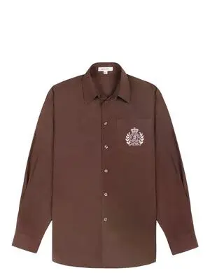 SPORTY & RICH H&w Crest Shirt - Brown