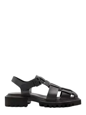 ALLSAINTS Tess Chunky Leather Sandals - Black
