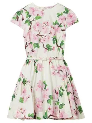 Oscar De La Renta Belted Tiered Floral-print Mini Dress - Ivory