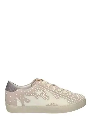 GAMIN Flame-embroidered Embellished Sneakers - Neutrals