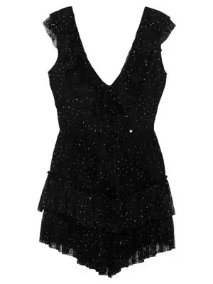 NISSA Lace Mini Dress - Black