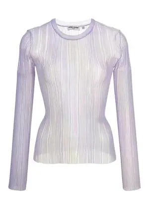 Opening Ceremony Sheer Ribbed Top - Purple