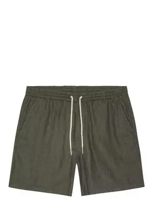 Nn07 Drawstring Linen Shorts - Green