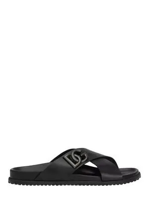 Dolce & Gabbana Logo Sandals - Black
