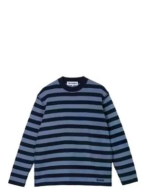 Sunnei Organic Cotton Striped Sweater - Blue