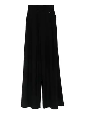NISSA Gathered-detailing Palazzo Pants - Black