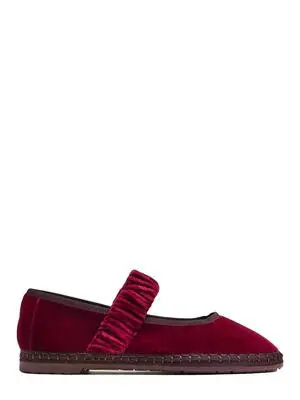 FLABELUS Mafalda Ruched-strap Ballet Flats - Red