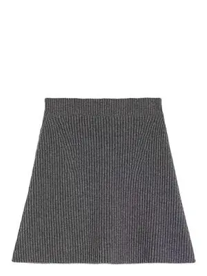 JIL SANDER Wool Mini Skirt - Grey