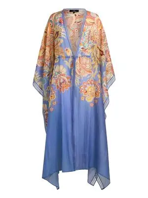 Etro Floral-print Beach Kaftan - Blue