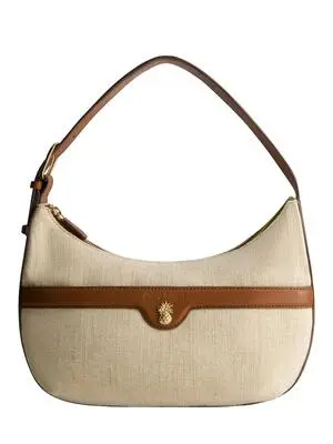 Tommy Bahama Lurex Linen Zip-top Hobo - Natural
