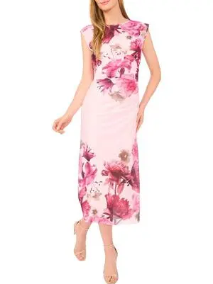 Ted Baker London Floral Mesh Sheath Dress - Crystal Pink
