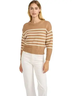 MAREA Lake Cotton Sweater - Camel/ivory