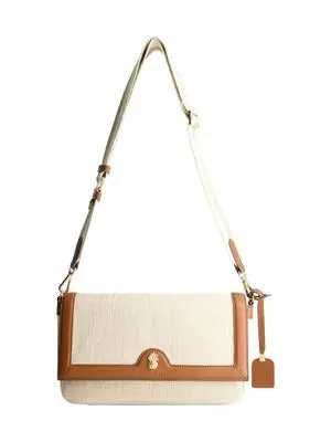 Tommy Bahama Lurex Linen Flap Crossbody - Natural
