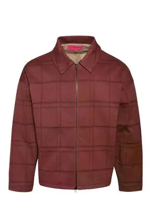 THE ELDER STATESMAN Check-patterned Zip-up Jacket - Brown