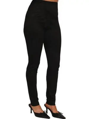 PETAL & PUP Carolyn Faux Suede Leggings - Black