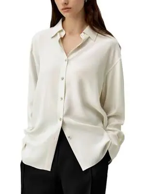 Lilysilk Relaxed Fit Silk Shirt - Natural White