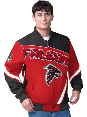 G-III EXTREME Atlanta Falcons Maximum Racing Full-snap Jacket - Red