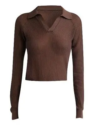 PALOMA WOOL Dandy Open Stitch Long Sleeve Polo