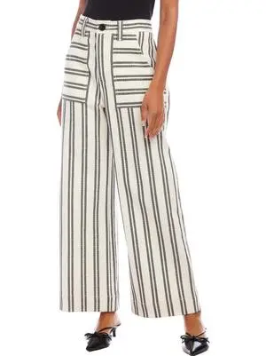 Fifteen Twenty Rylee Wide Leg Crop Pants - Stripe