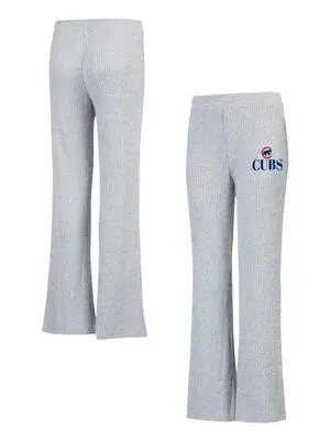 CONCEPTS SPORT Chicago Cubs Juniper Rib Knit Flare Sleep Pants - Gray