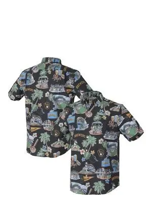 Reyn Spooner Milwaukee Brewers Scenic Tri-blend Button-down Shirt - Black