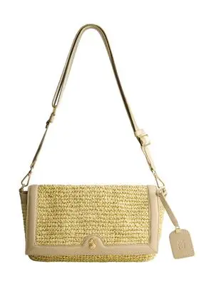 Tommy Bahama Soft Straw Flap Crossbody - Tan